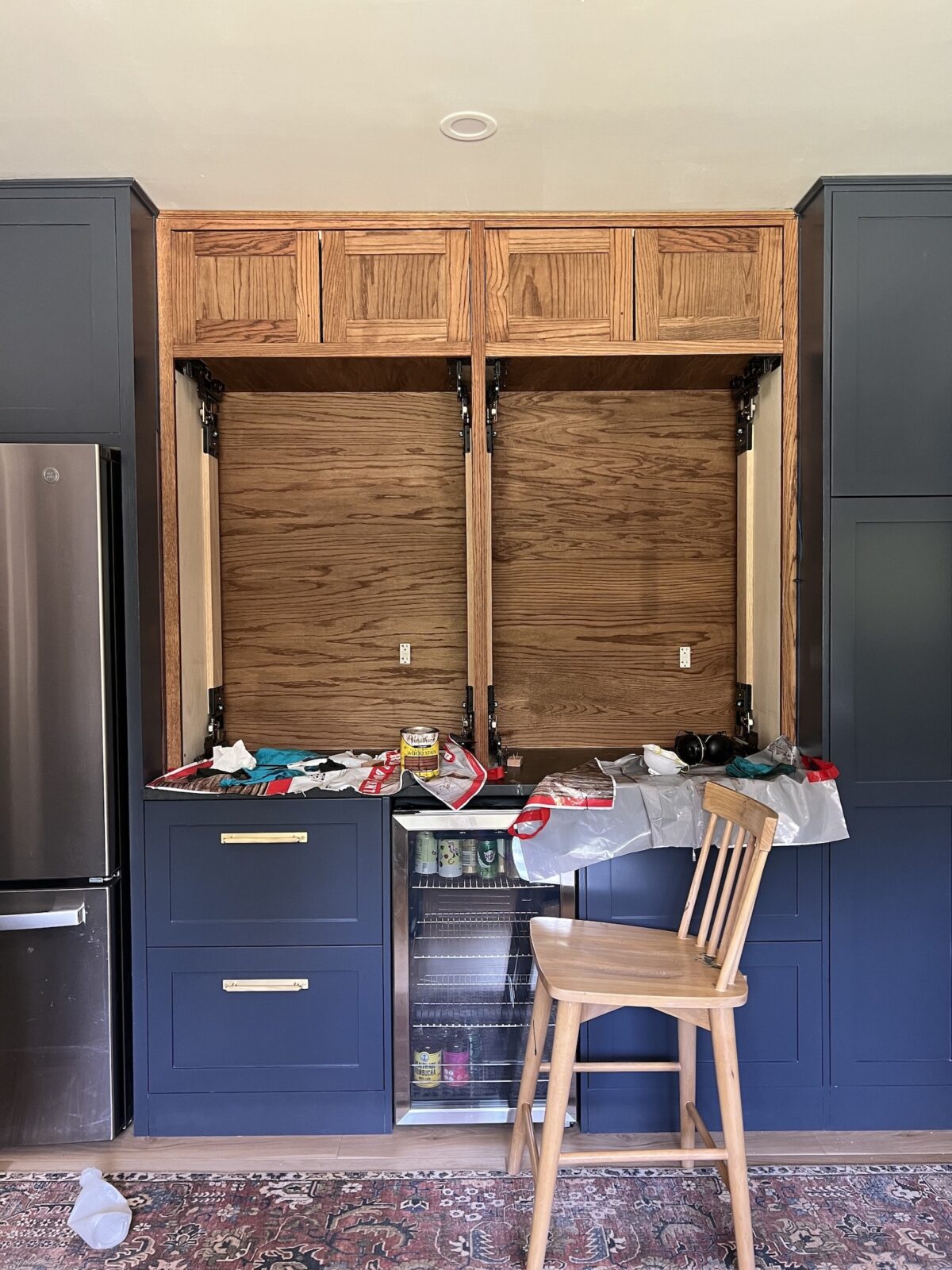DIY Cabinet with Pocket Doors - findmaggiemay.com