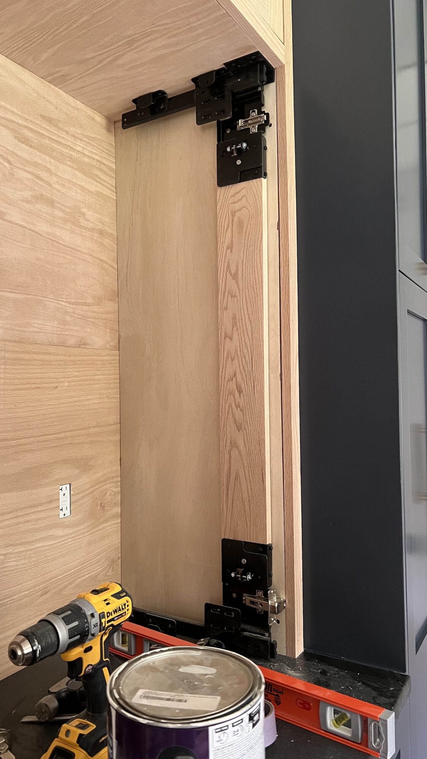 DIY Cabinet with Pocket Doors - findmaggiemay.com