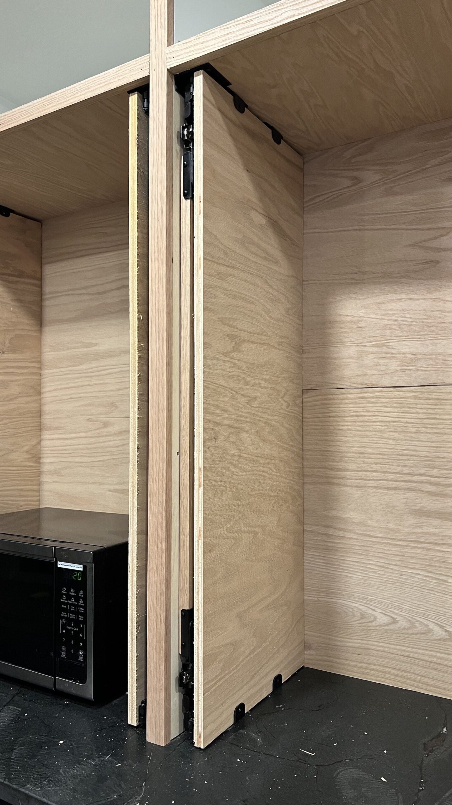 DIY Cabinet with Pocket Doors - findmaggiemay.com